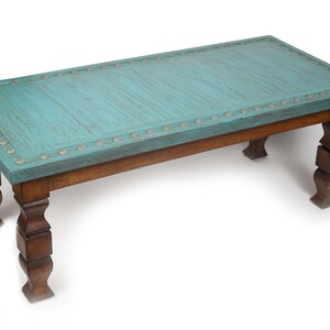 Silver Trails™ Turquoise Coffee Table-western-handcrafter-vintage Look ...