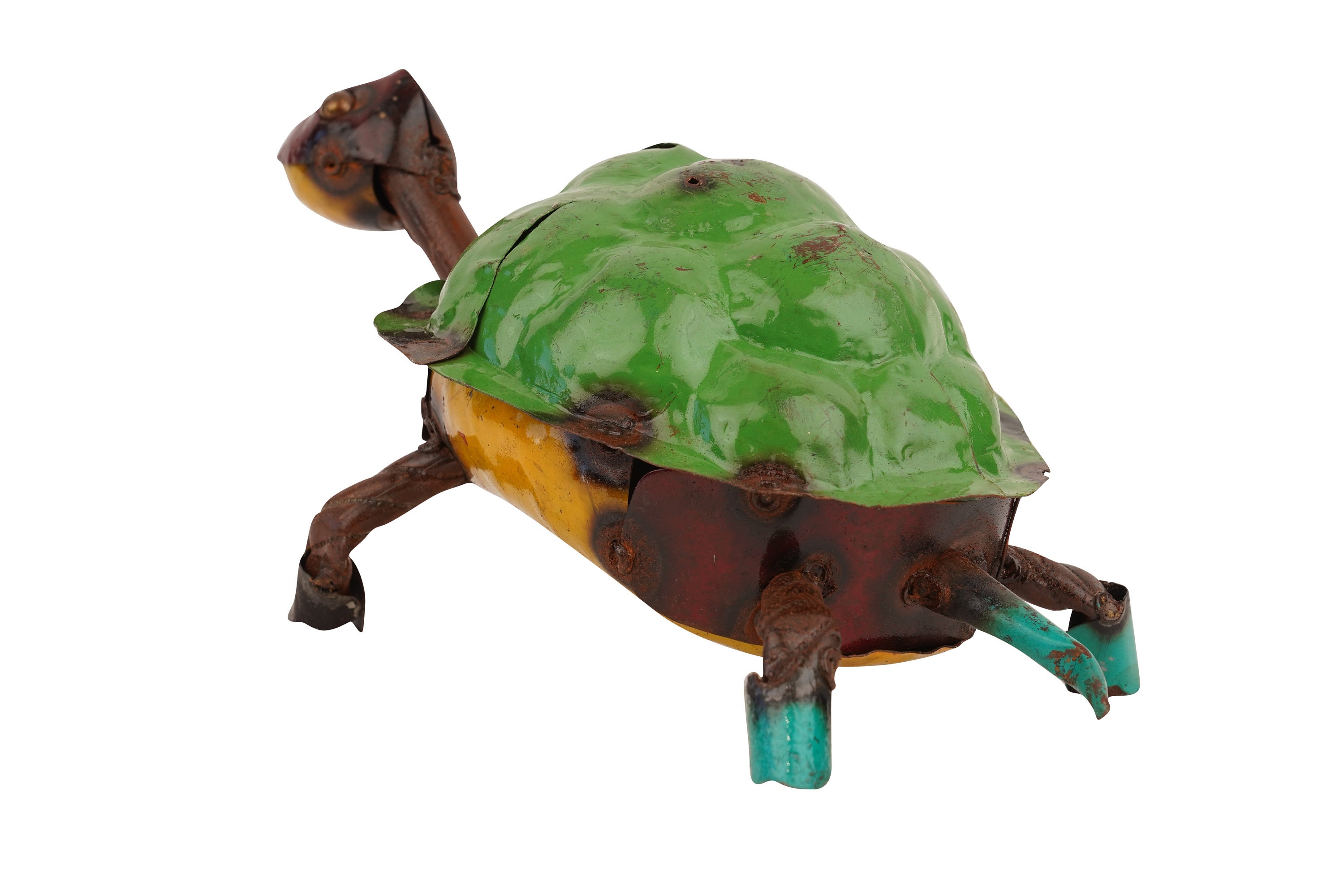 Recycled Metal Turtle-yard Art-decor-garden-handmade-hand Painted-patio ...