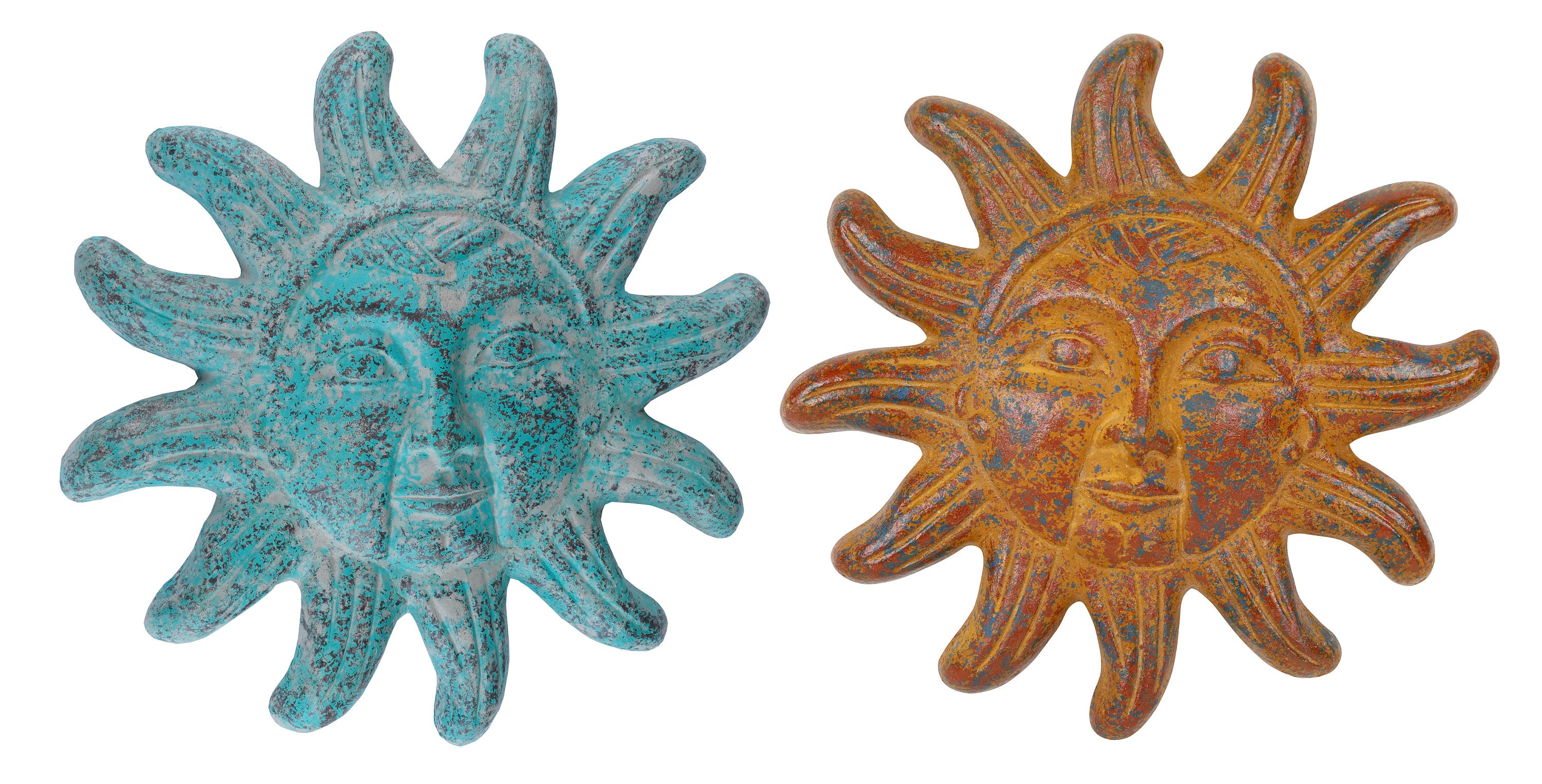 Clay Sun-12 Inch-hand Painted-garden-handmade-garden Decor-wall-patio ...