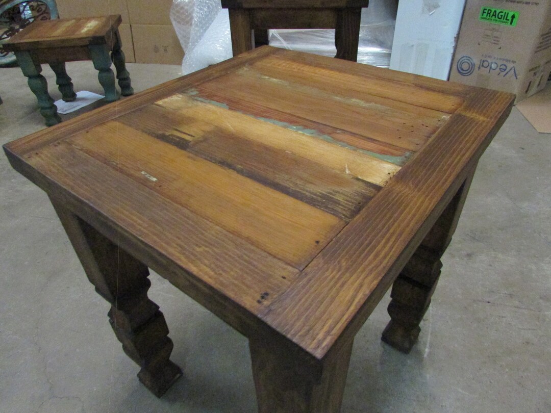 Reclaimed Wood Rustic End Table-22w X 20L X 25H In-western-vintage Look ...