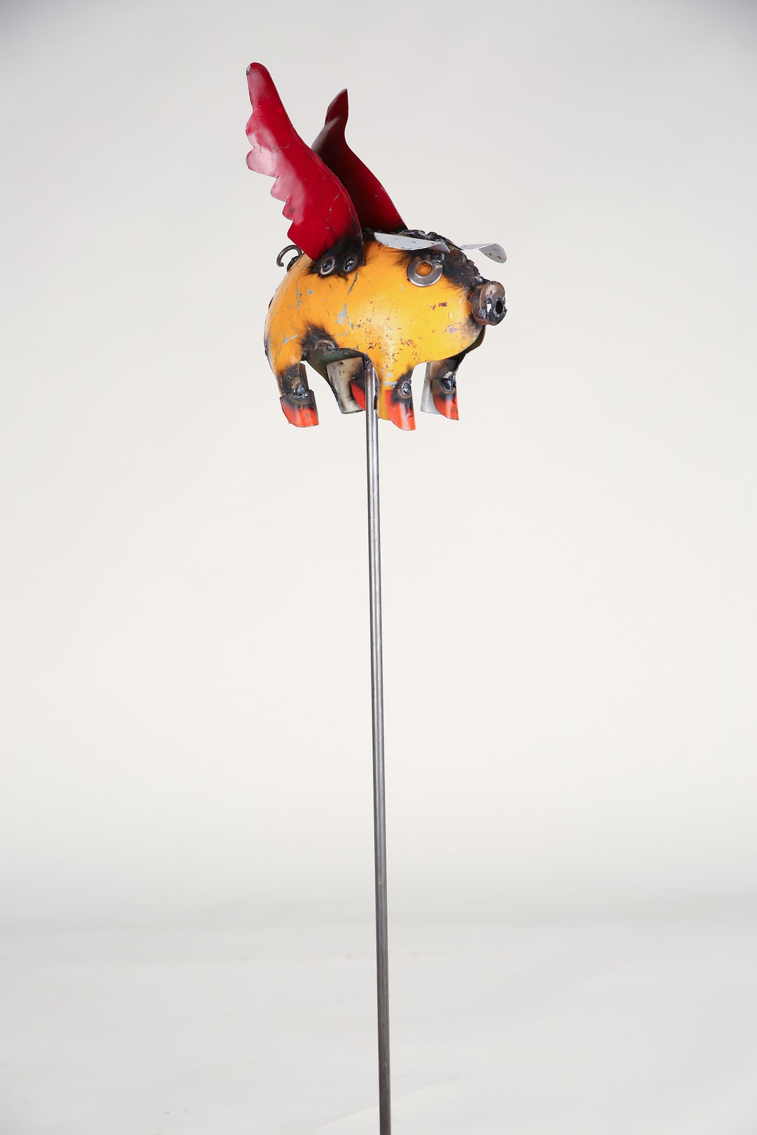 Flying Pig on a Stake-yard Art-5wx10lx36h-garden Stake-pig-decor-garden ...