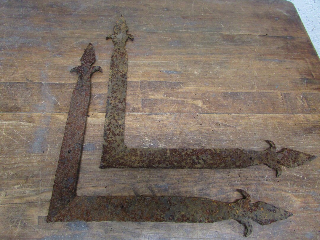 Rustic Door Hardware Set of 2-"square" #2-large-mexican-hand Hammered ...