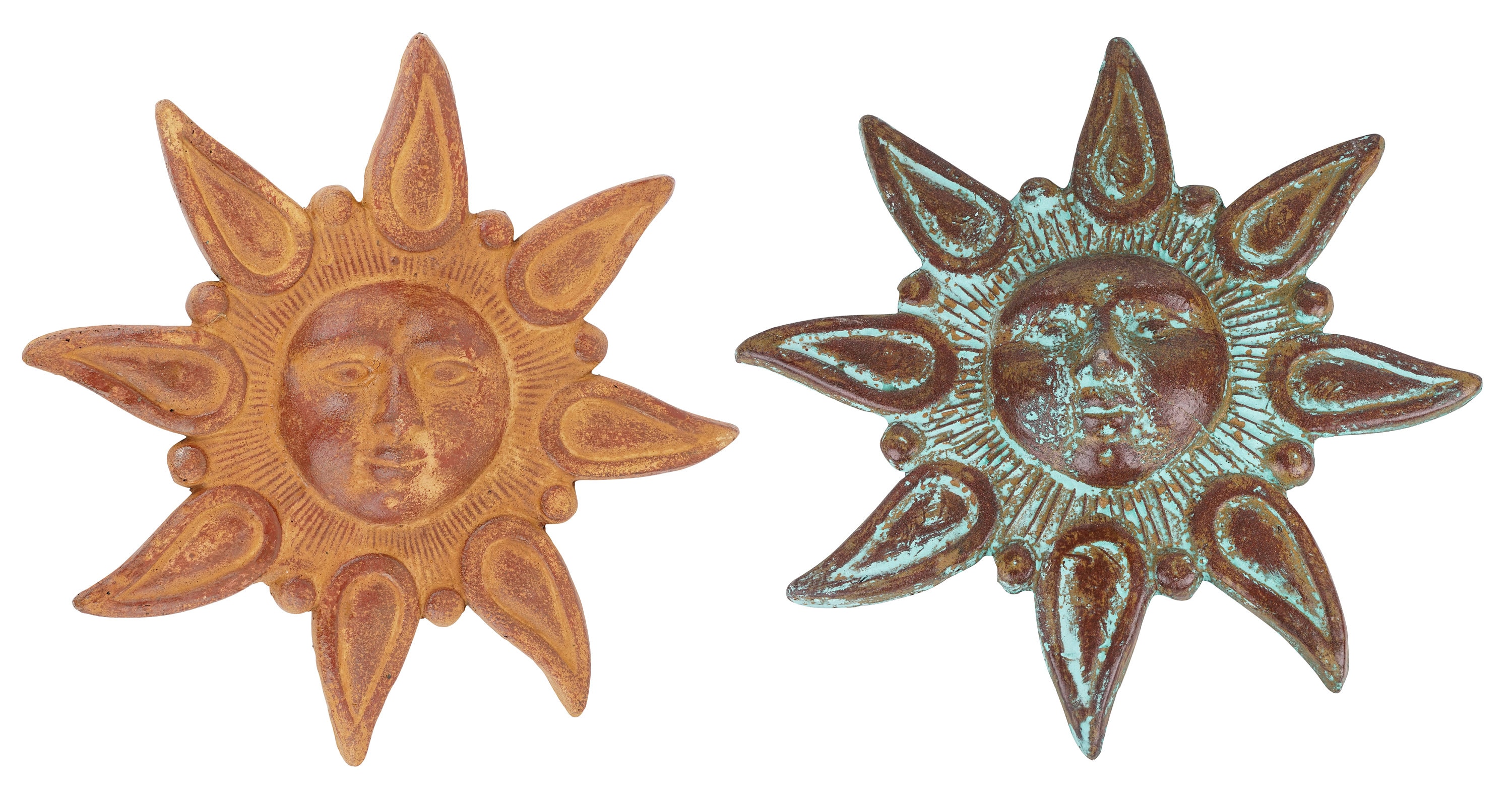 Star Clay 15 Inch Sun-hand Painted-garden-handmade-garden Decor-wall ...