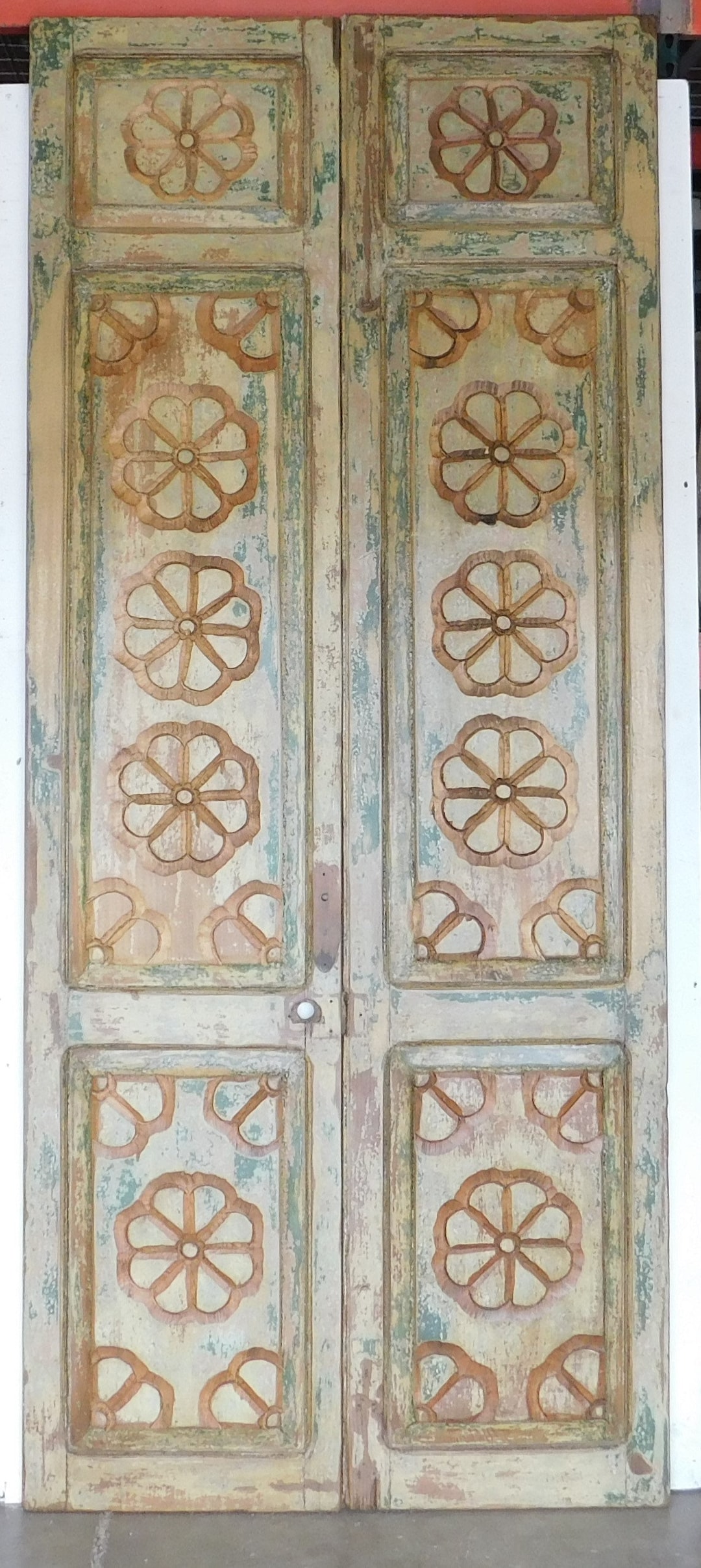 Antique Pair Mexican Carved Doors #125-rustic-43wx100.5lx1.5d Inches ...