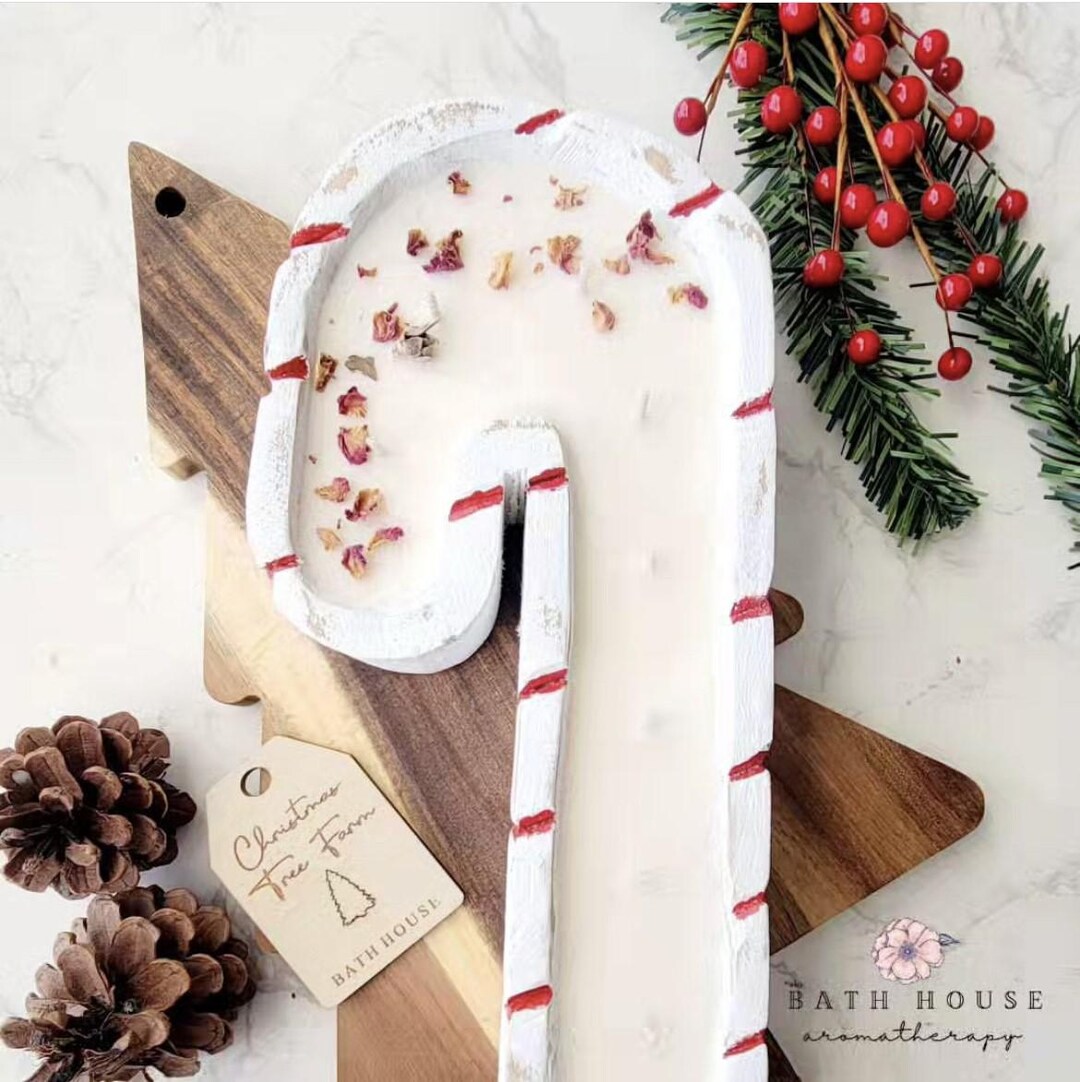 Jolly Candy Cane Bowl-6x12-christmas-new Design-candle Ready-two Color ...