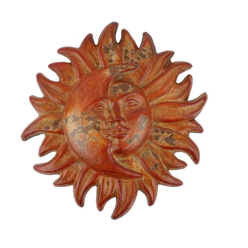 Clay Sun-12 Inch-hand Painted-garden-handmade-garden - Etsy