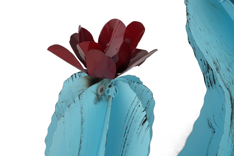 Curvy Medium Colorful Metal Cactus-hand Painted-garden-handmade-garden ...