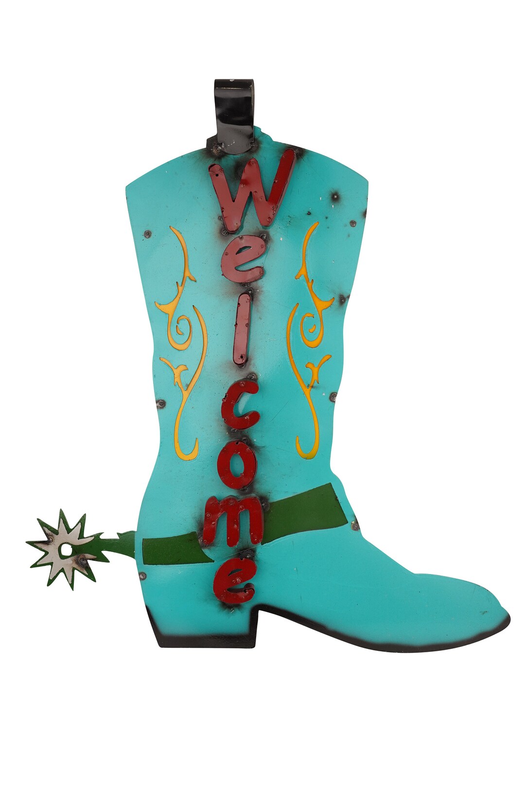 Welcome Boot Metal Sign-22w X 25H Inches-western Decor-metal-man Cave ...