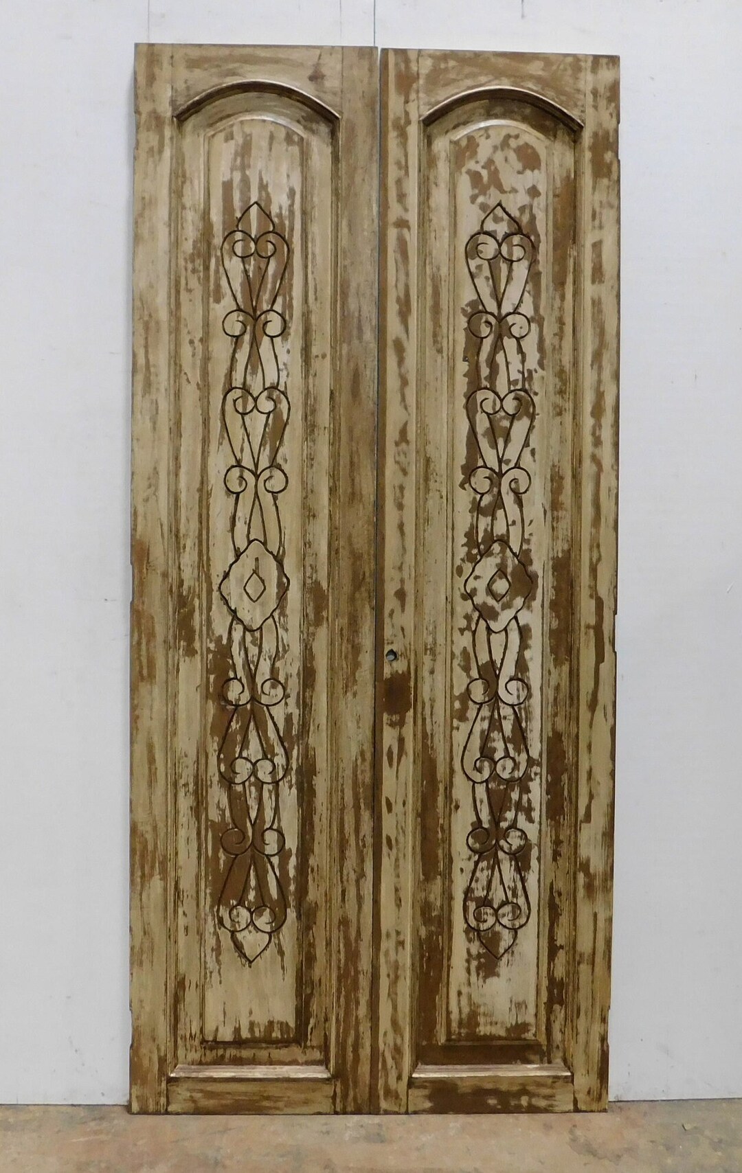 Antique Pair Mexican Carved Doors #410-rustic-41wx90lx1.5d Inches ...