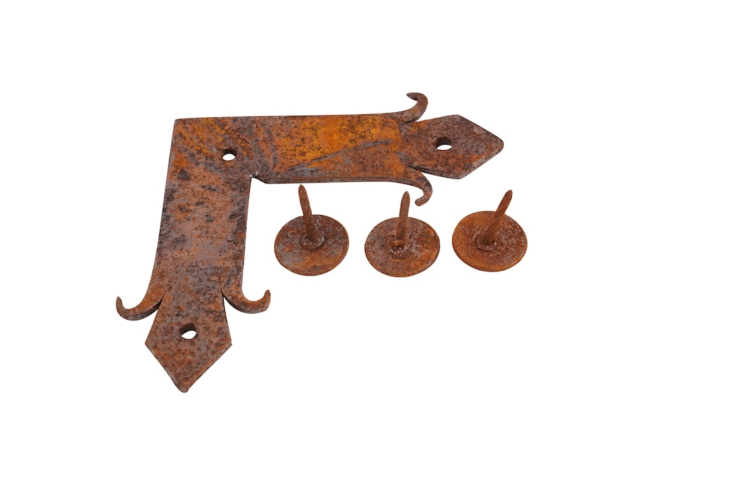 Rustic Door Hardware-"square" Small-mexican-hand Hammered-accents-iron ...