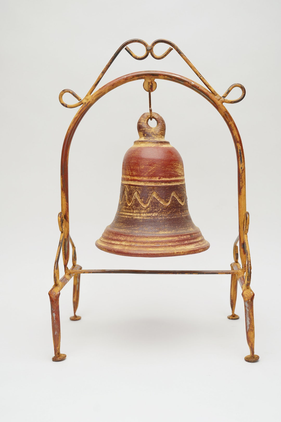 San Luis Mission Clay Bell-hand Painted-handmade-garden Decor-wall ...