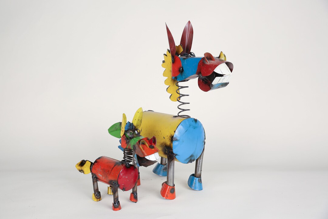 Recycled Metal Springy Donkey-farmhouse-decor-garden-patio-animal-metal ...