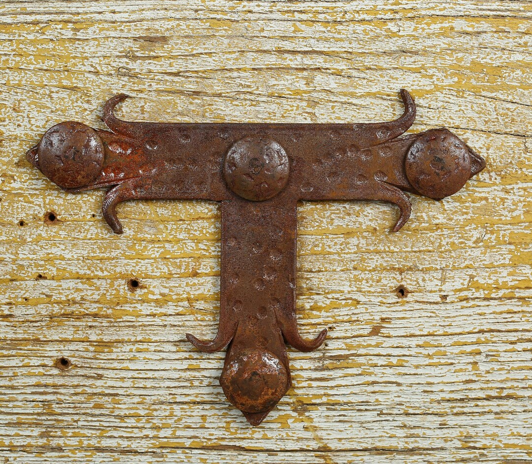 Rustic Door Hardware-"t" Strap Small-mexican-hand Hammered-accents-iron ...