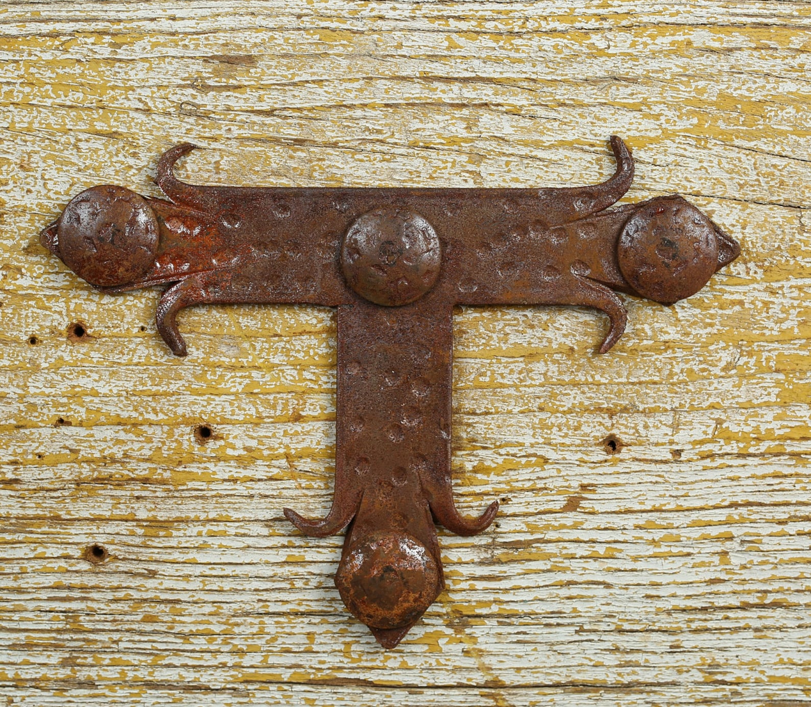 Rustic Door Hardware-"t" Strap Small-mexican-hand Hammered-accents-iron ...