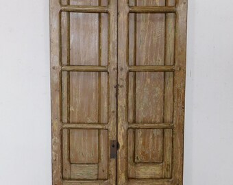 Antique Pair Carved Mexican Old Doors-glass-#430-primitive-rustic-34x75 ...
