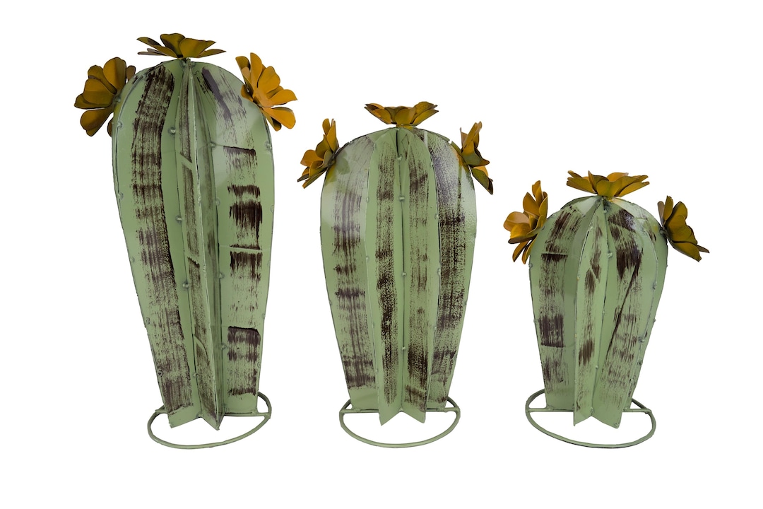 Yuma Metal Green Cactus-garden-desert Decor-handmade-three Sizes-green ...