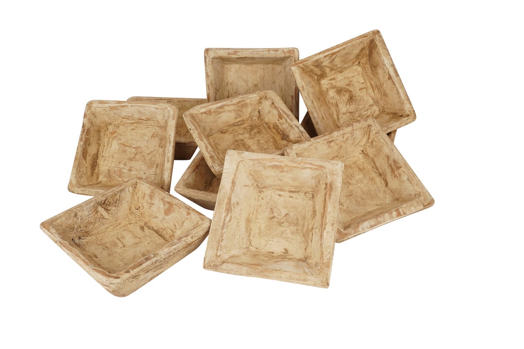 Farmhouse 6-7 Inch Square Dough Bowl-wood-handmade-6-7 Wide X 2-2.5 ...