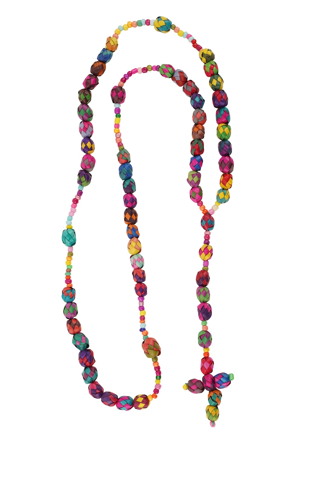 Colorful Palm Rosary With Cross-er-handmade-hand Woven-gorgeous-unique ...