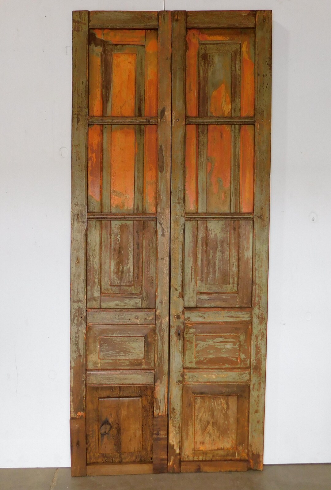 Antique Pair Mexican Old Doors-#90-primitive-rustic-39x92x2-headboard ...