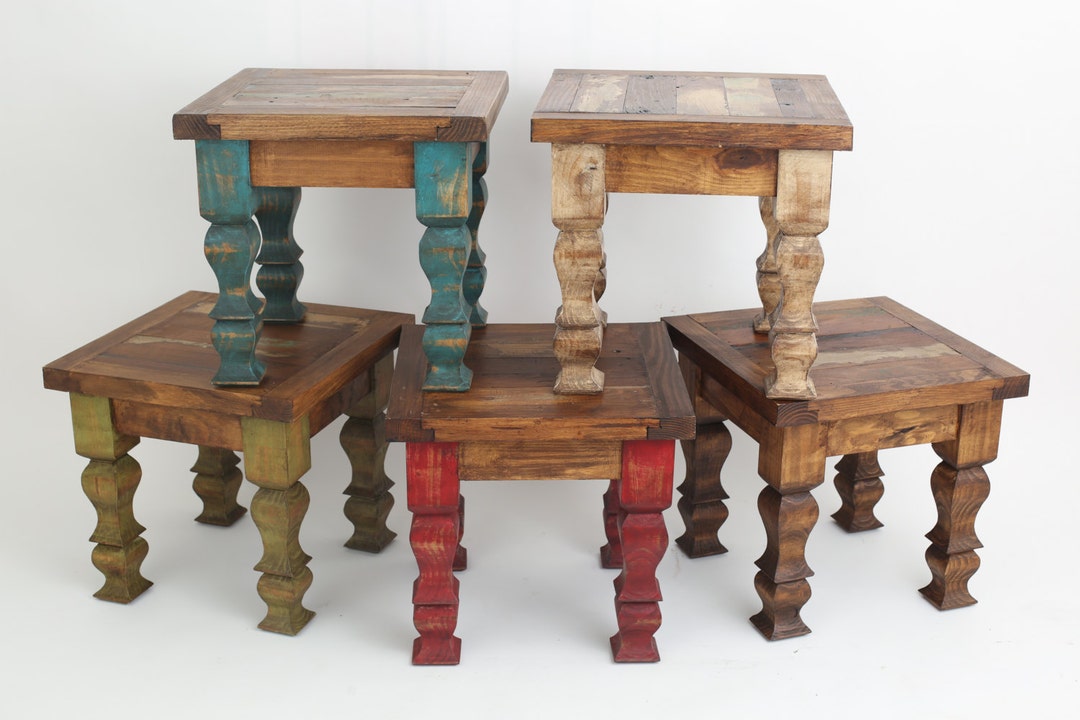 Reclaimed Wood Rustic End Table-western-vintage Look-rustic-repurposed ...