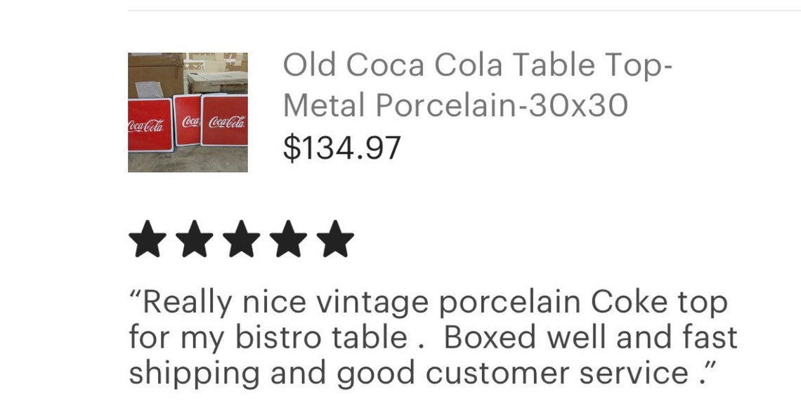 Old Coca Cola Table Top-metal Porcelain-30x30 - Etsy