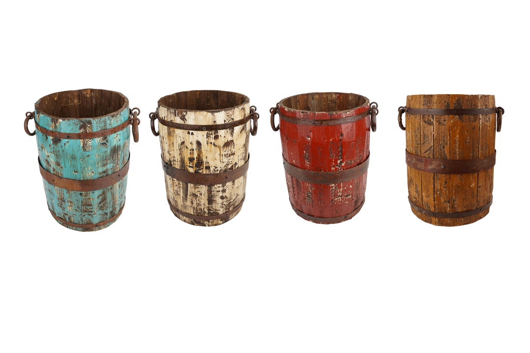 Rustic Trim Bucket-15w X 18H Inches-handmade-primitive-planter-storage ...