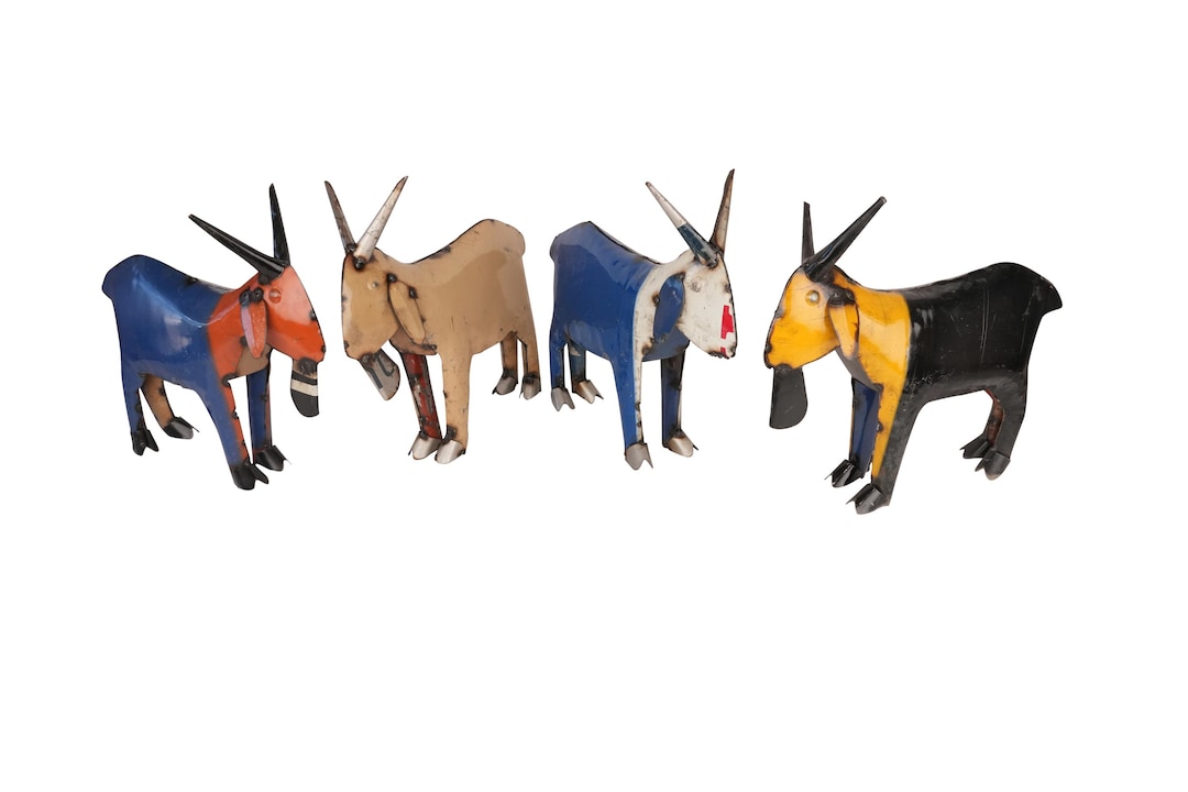 Recycled Metal Goat-yard Art-farmhouse-decor-farm Goat-garden-colorful ...