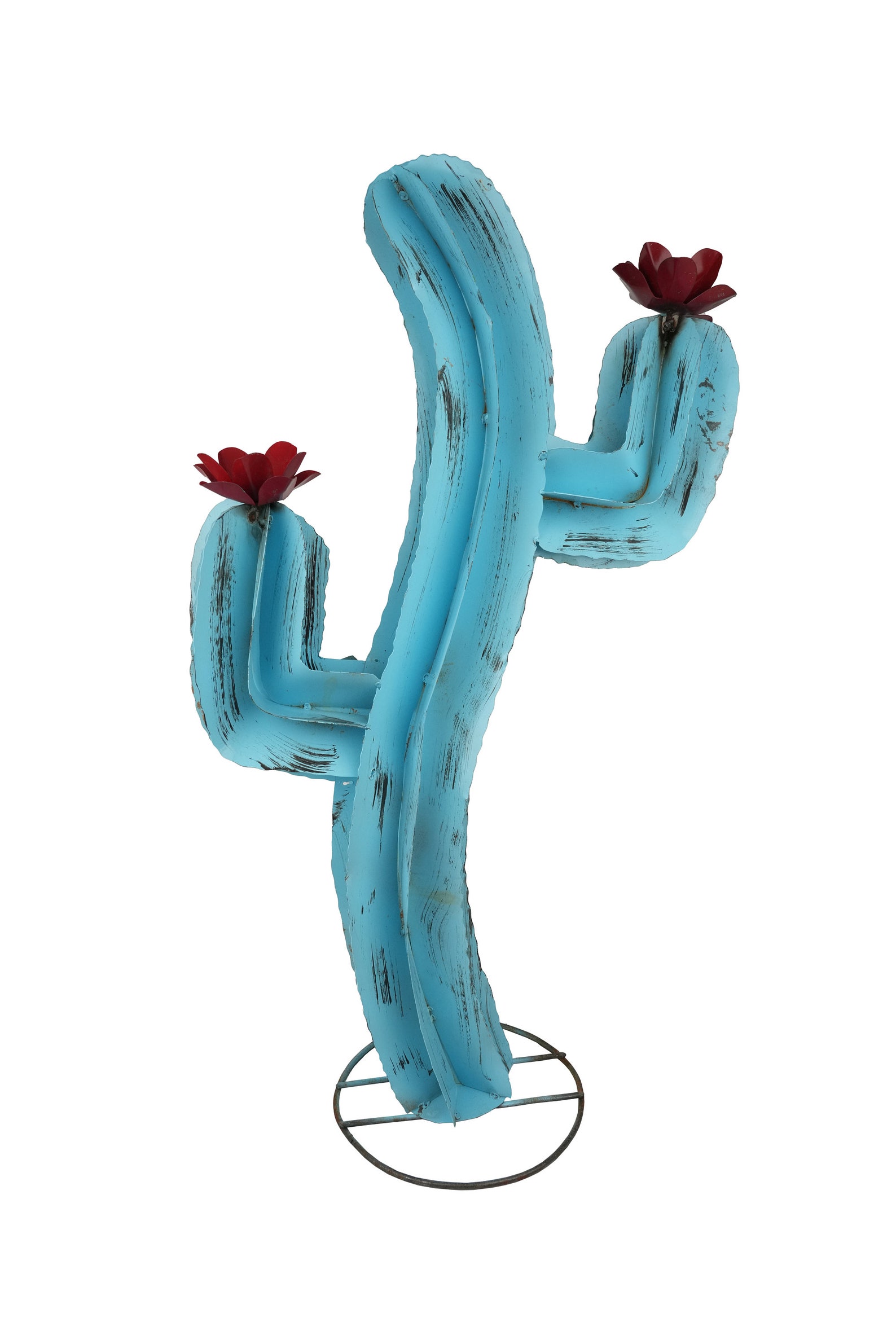 Curvy Large Colorful Metal Cactus-hand Painted-garden-handmade-garden ...