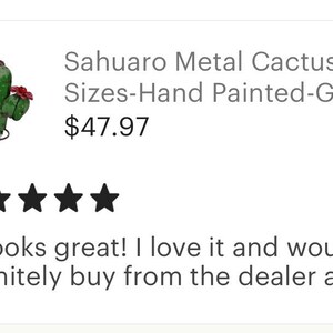 Sahuaro Metal Cactus-three Sizes-hand Painted-garden-handmade-garden ...