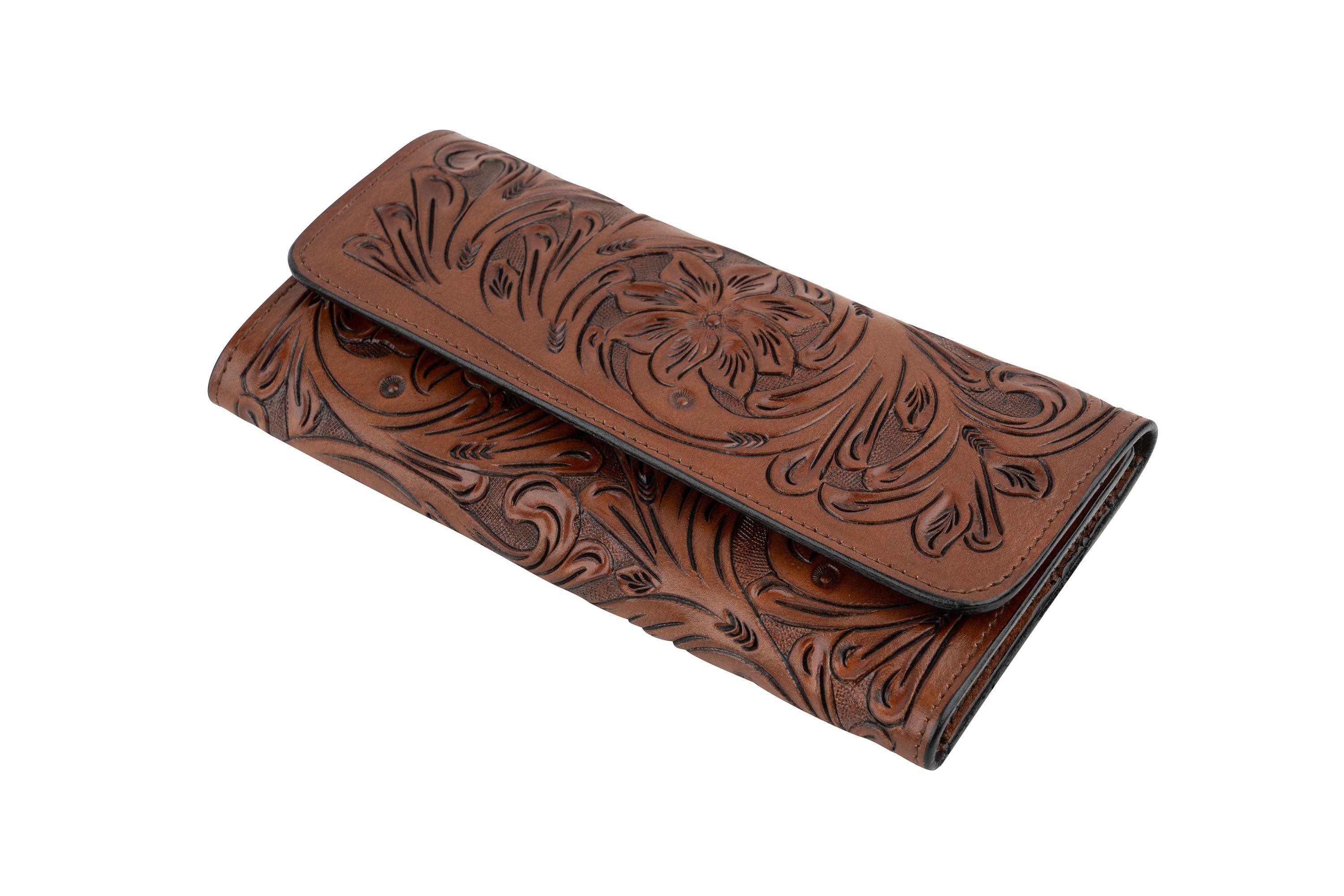 Leather Wallet-handmade-100% Leather-tooled Leather-handcrafted Quality ...