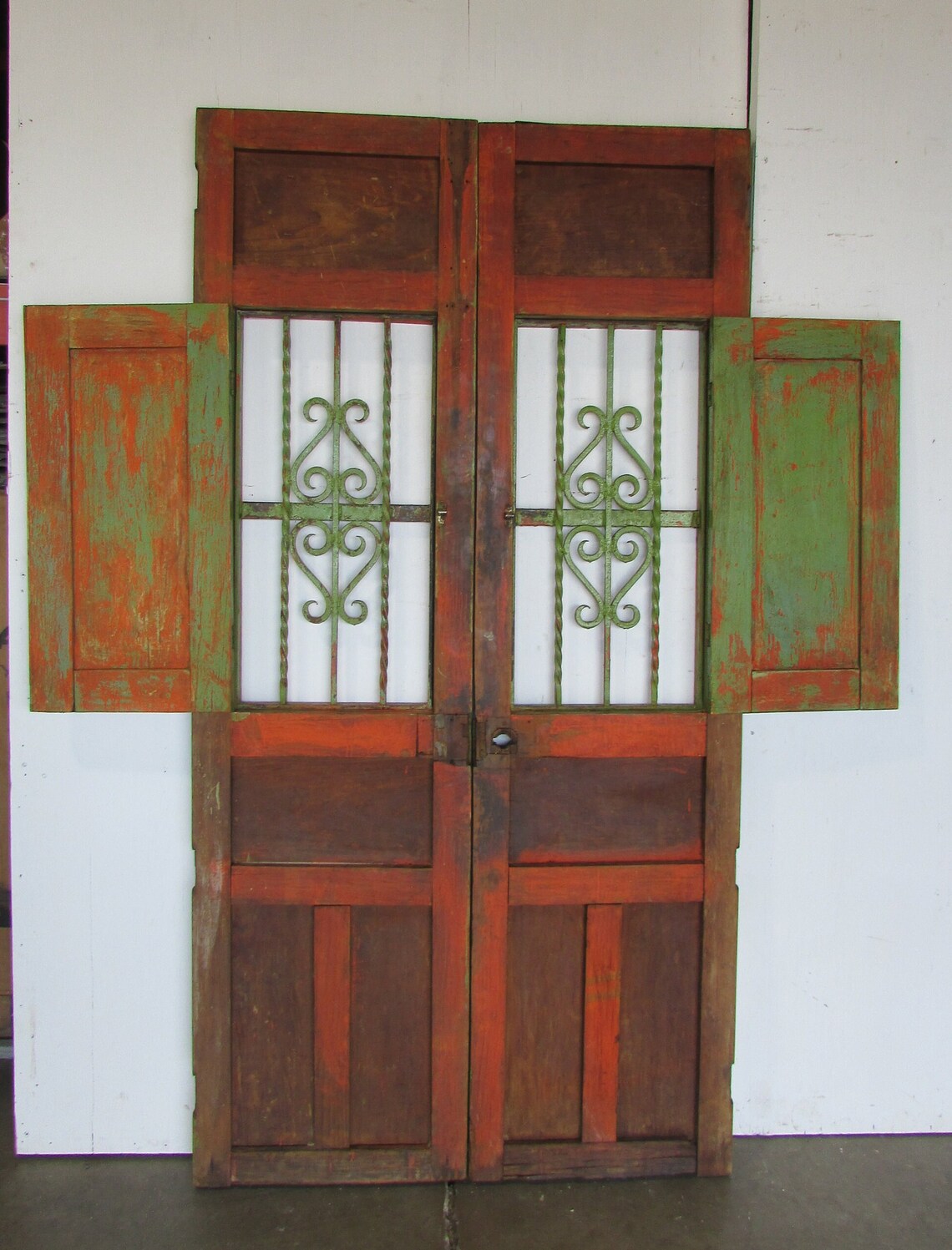 Antique Pair Mexican Old Doors-#021-primitive-rustic-35.5x69x2 ...