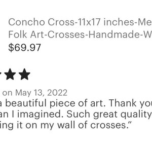 Concho Cross-11x17 Inches-mexican Folk Art-crosses-handmade-wall Decor ...