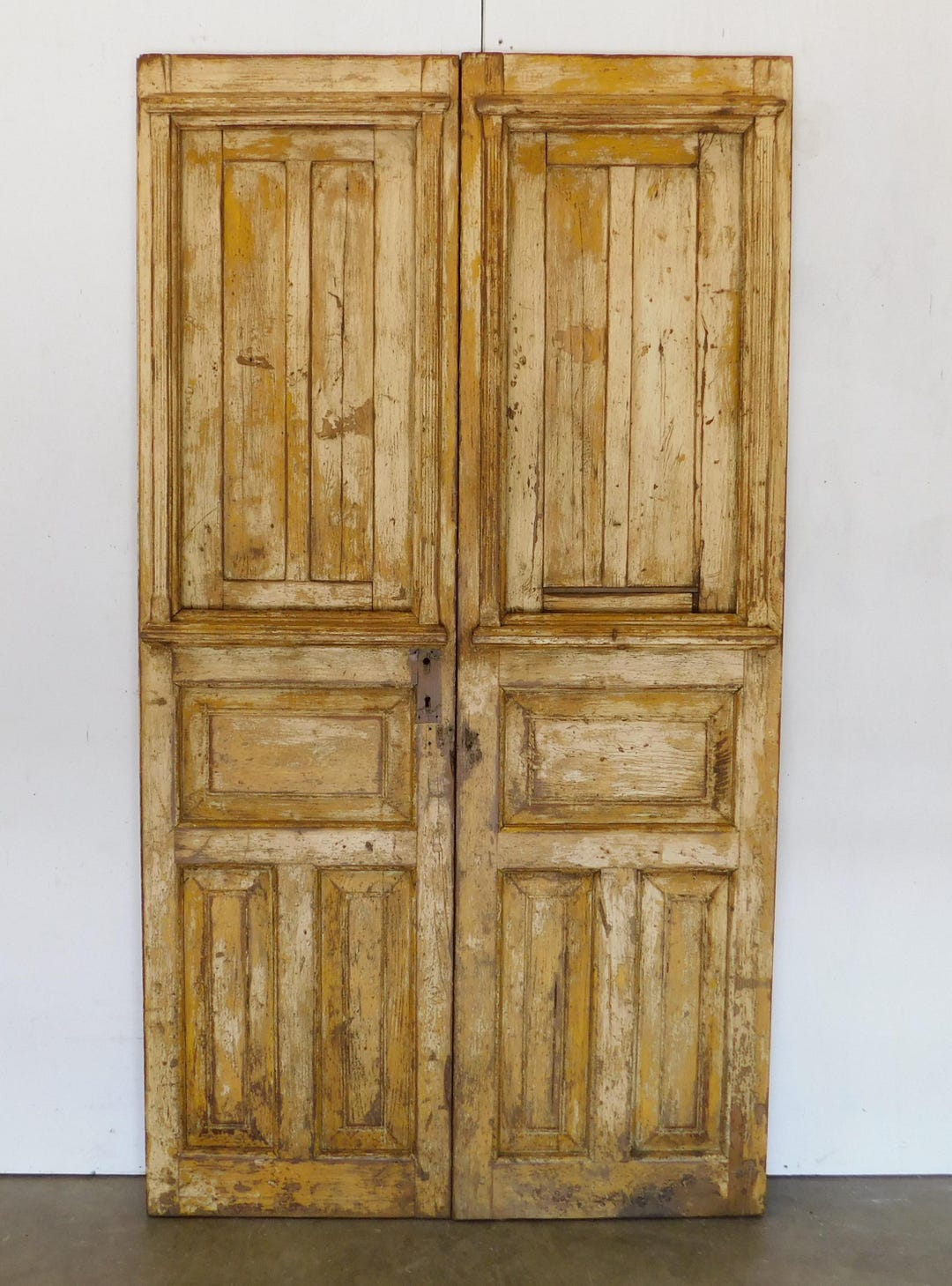Antique Pair Mexican Old Doors #87-rustic-43.5wx80lx1.5d Inches ...