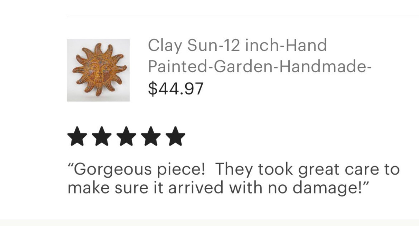 Clay Sun-12 Inch-hand Painted-garden-handmade-garden - Etsy