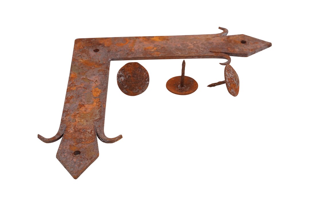 Rustic Door Hardware-square Large-mexican-hand Hammered-accents-iron ...