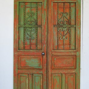 Antique Pair Mexican Old Doors-#021-primitive-rustic-35.5x69x2 ...