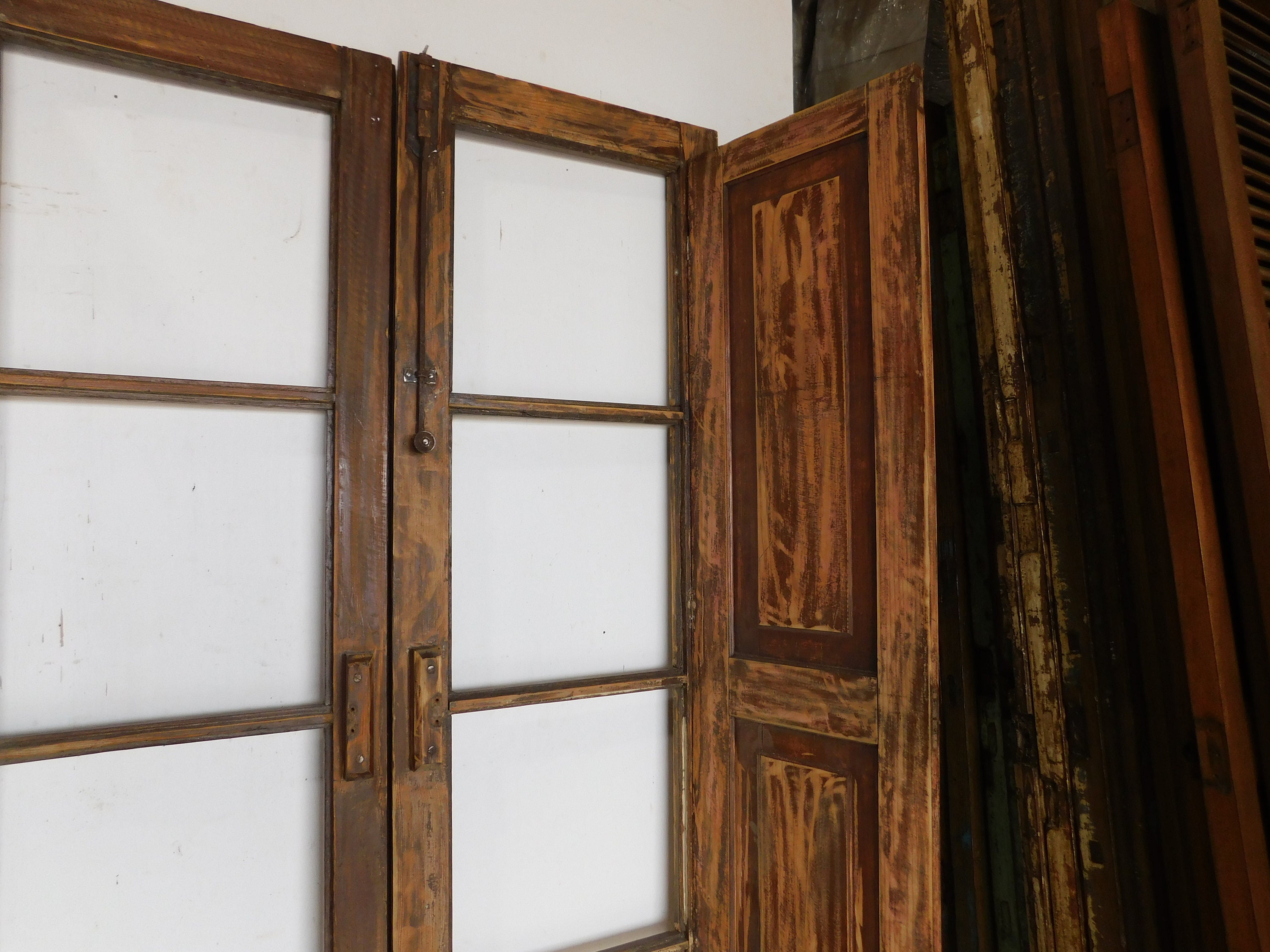 Antique Pair Mexican Old Doors-#425-primitive-rustic-39x71.5x1 ...