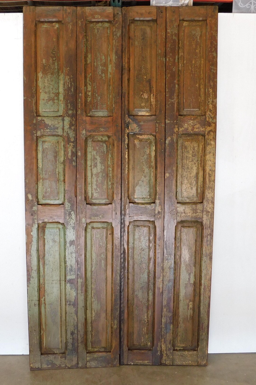 Antique Pair Mexican Doors-#440-bi Fold Doors-primitive-rustic-50x97 ...