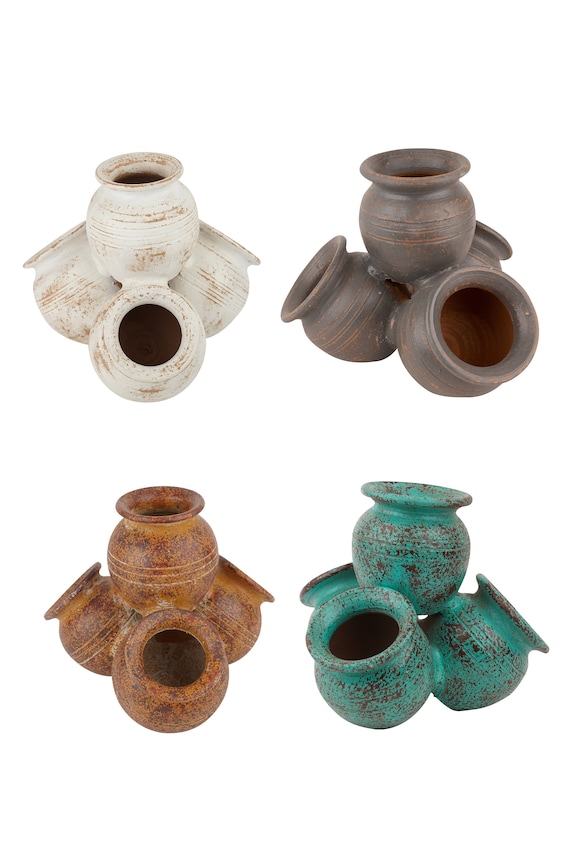 Sticky Pots™hand Painted-garden-clay-handmade-10w X 10H | Etsy