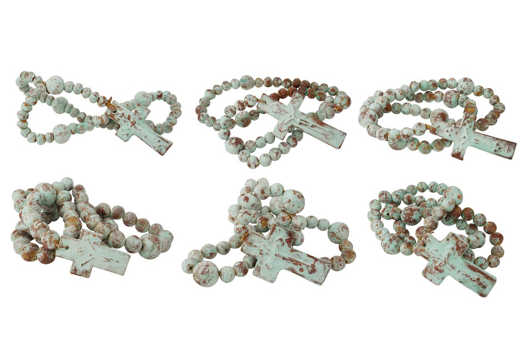 Hope Clay Rosary-beads-gorgeous-6 Sizes-primitive-handmade-hand Painted ...