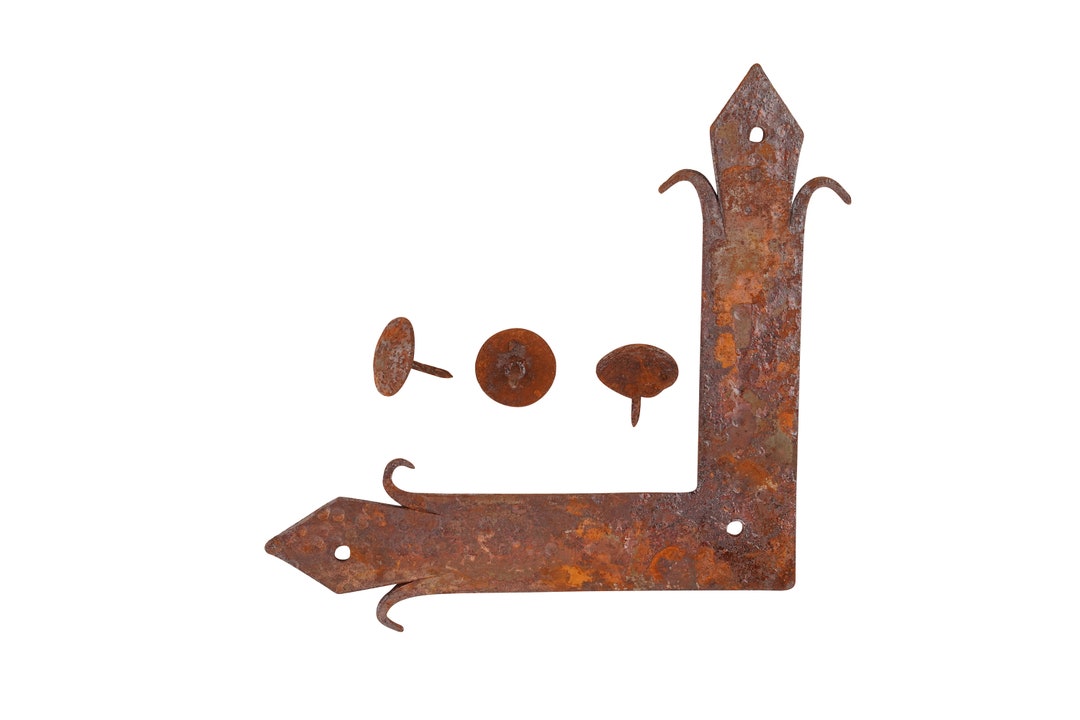 Rustic Door Hardware-square Large-mexican-hand Hammered-accents-iron ...