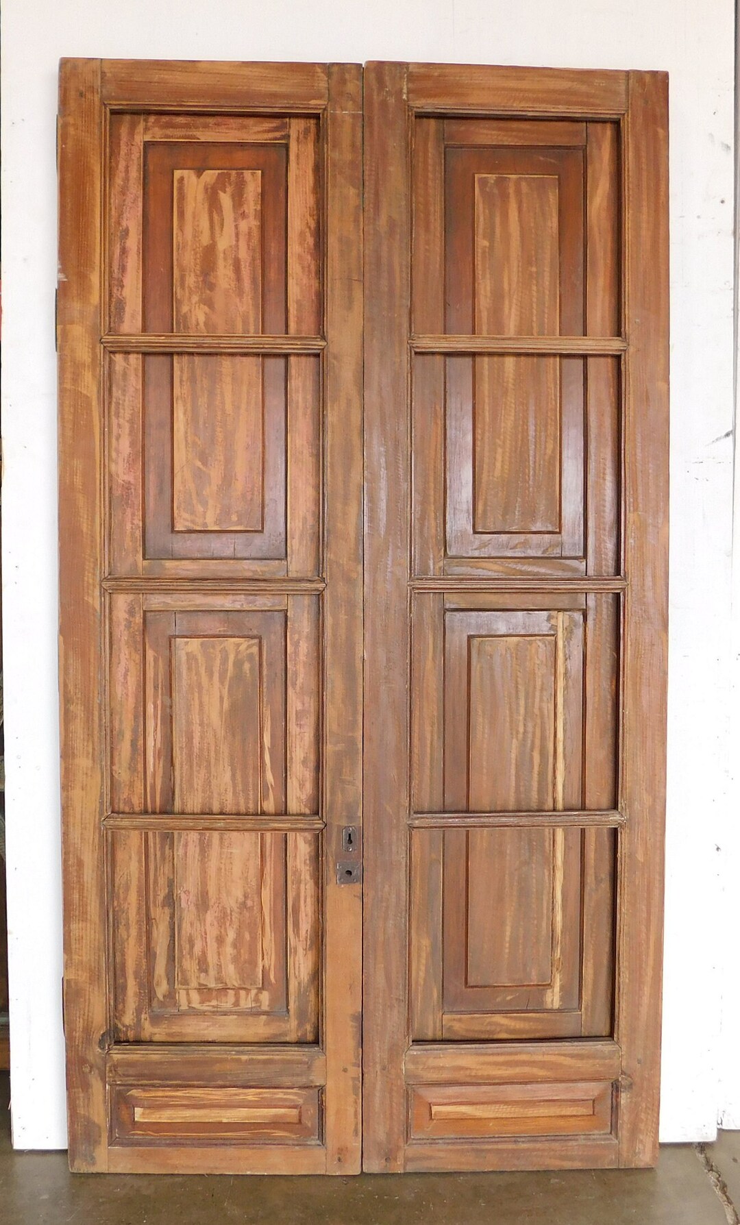 Antique Pair Mexican Old Doors-#425-primitive-rustic-39x71.5x1 ...