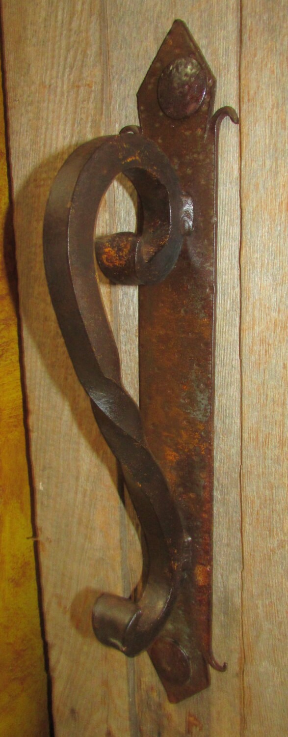 Rustic Door Hardware- Iron Door Handle #4-mexican-iron-hand Hammered ...