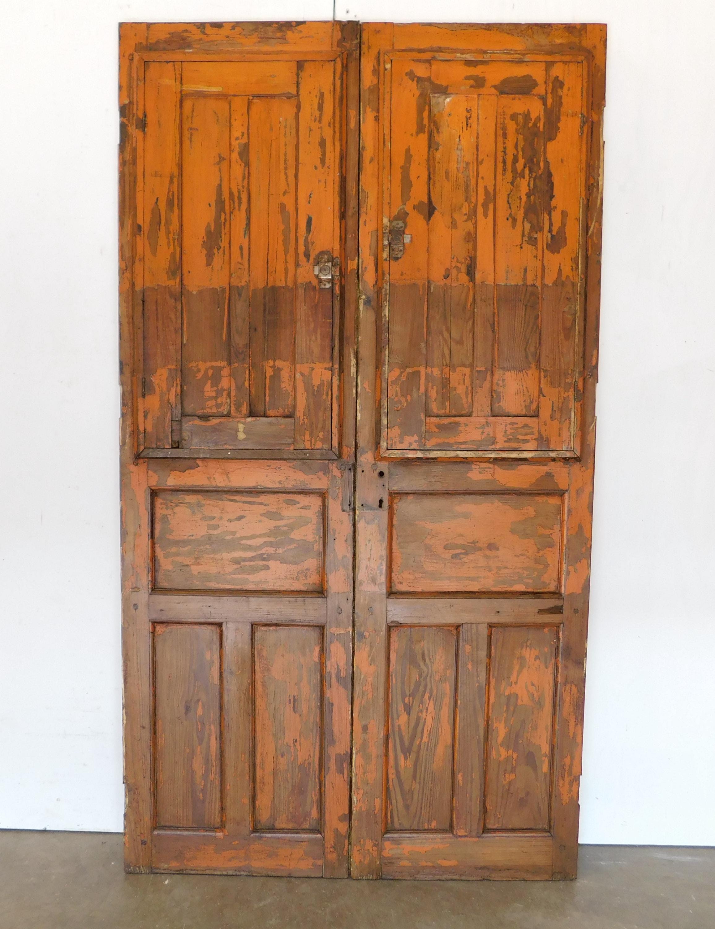Antique Pair Mexican Old Doors #87-rustic-43.5wx80lx1.5d Inches ...