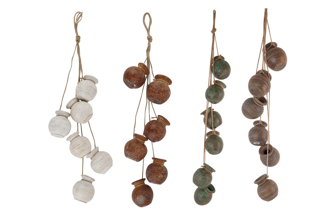 Stringy Pots™-hanging Ristra-hand Painted-garden-clay-handmade-7w X 29h ...