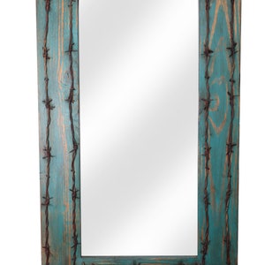 Old Ranch Rustic Barbed Wire Mirror-mexican-western-lodge-wood-wall ...
