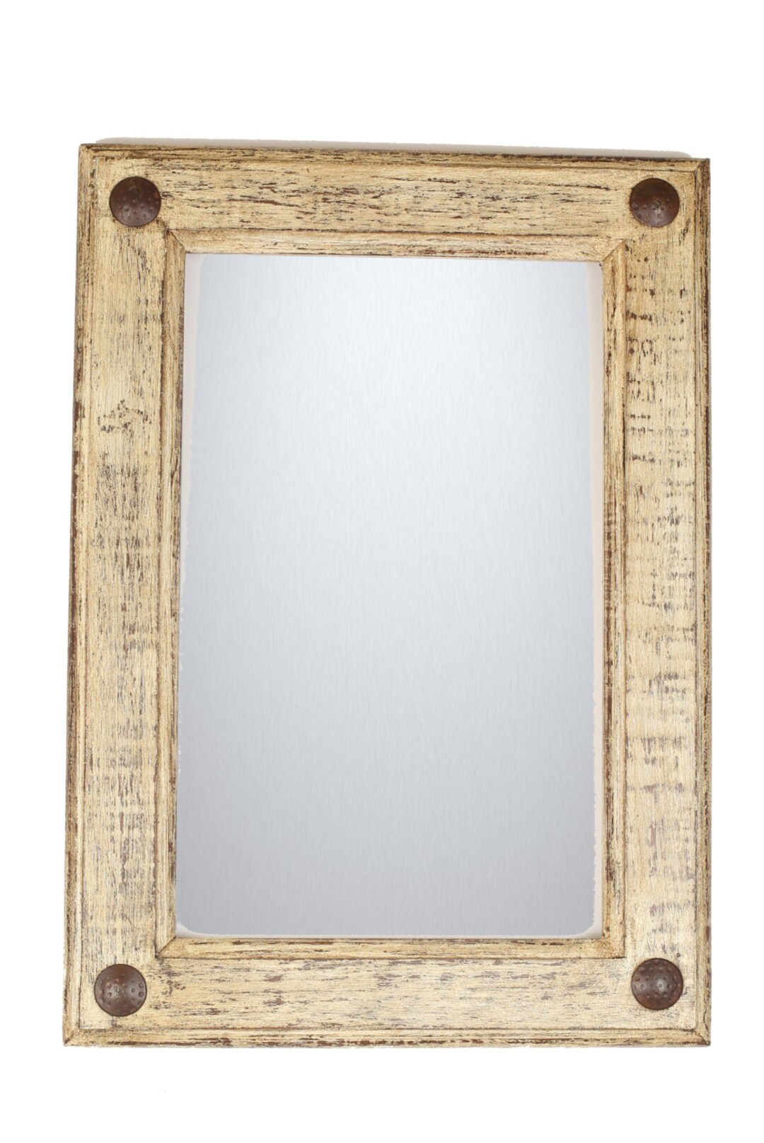 Antiqued Shabby White Rustic Mirror-wood-mexican-12x28--western- Clavos ...