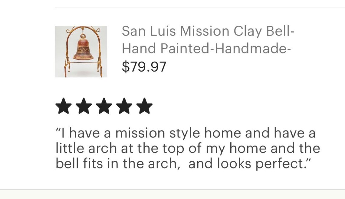 San Luis Mission Clay Bell-hand Painted-handmade-garden - Etsy