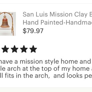 San Luis Mission Clay Bell-hand Painted-handmade-garden Decor-wall ...