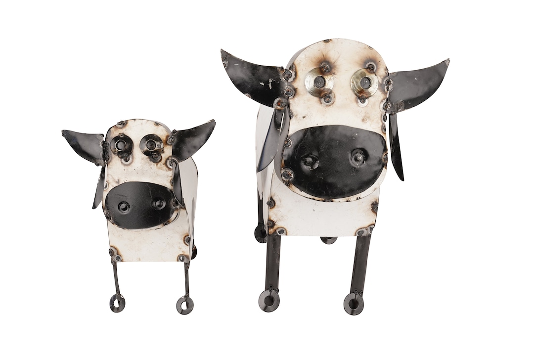 Recycled Metal Cow-yard Art-decor-farmhouse-yard Metal Art-garden ...